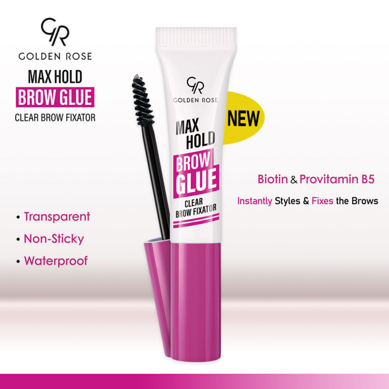 Mascara Sourcils Max Hold Glue Golden Rose | Fixation Forte & Naturelle